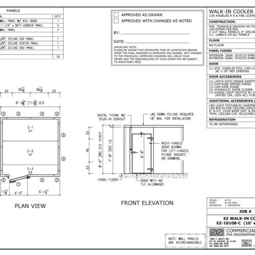 10’ x 10’ x 8’ Walk-in Cooler w/ Refrigeration - Commercial Cooling