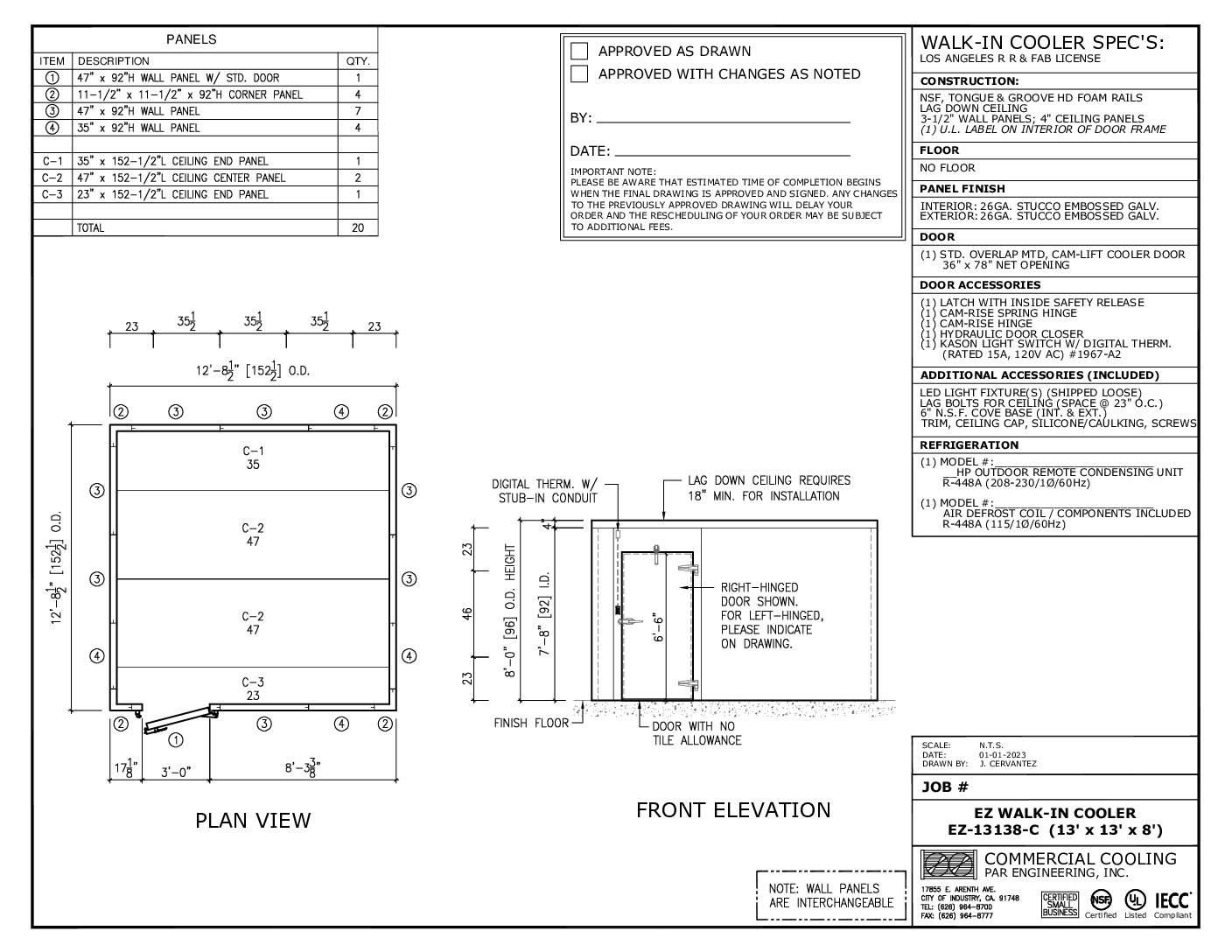13X13 EZ COOLER - Commercial Cooling