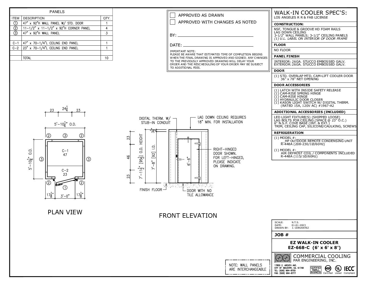 6X6 EZ COOLER - Commercial Cooling