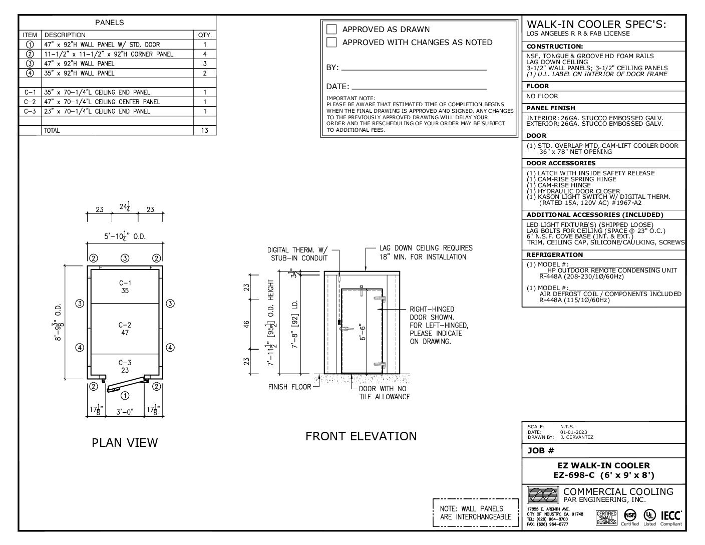 6X9 EZ COOLER - Commercial Cooling