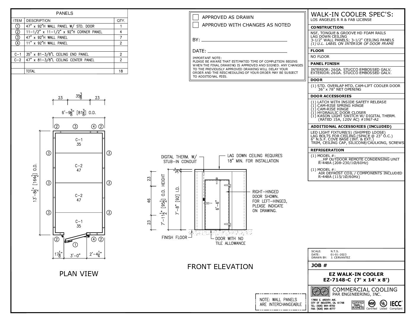 7X14 EZ COOLER - Commercial Cooling