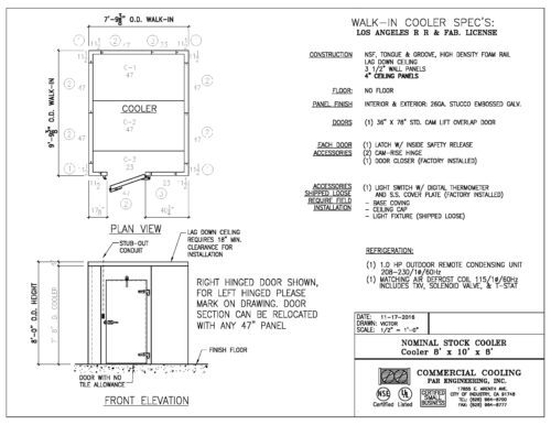 8 ft x 10 ft x 8 ft Walk-in Cooler | Commercial Cooling